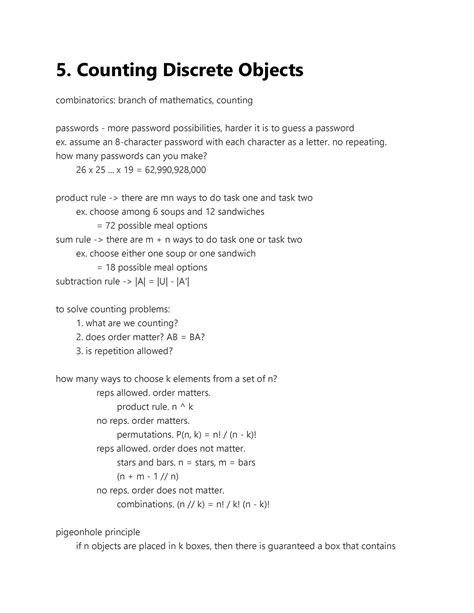 5 counting discrete objects 5 counting discrete objects combinatorics branch of mathematics