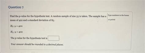 Solved Find The P Value For The Hypothesis Test A Random Chegg