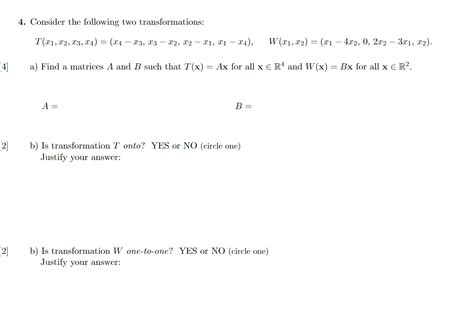 Solved 4 3 Suppose T R R Is A Linear Transformation Chegg Com