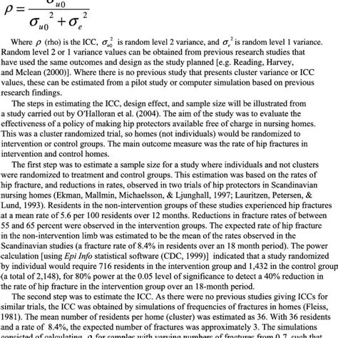 Estimating Sample Size In A Cluster Randomized Trial Cdc Centers For