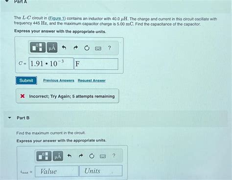 Solved The LC Circuit In Figure Contains An Inductor Chegg