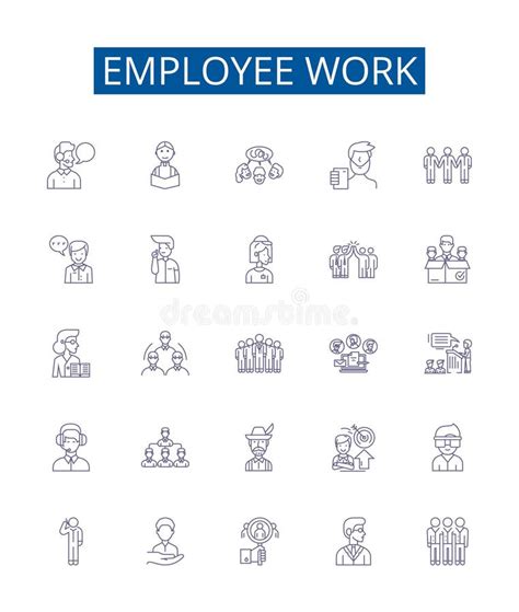 Employee Work Line Icons Signs Set Design Collection Of Employee Work Labor Schedule Hire