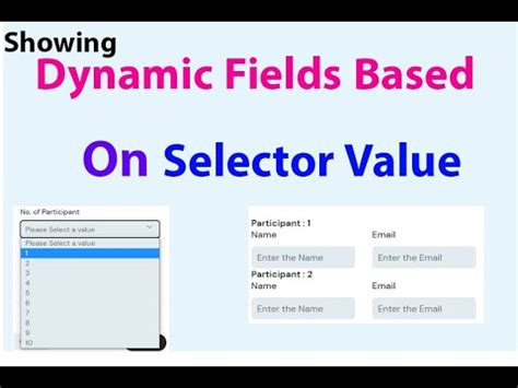 Showing Dynamic Form Fields Based On The Selector Value JQuery Dynamic Form Fields YouTube