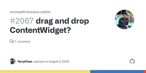 Drag And Drop Contentwidget · Issue 2067 · Microsoftmonaco Editor · Github