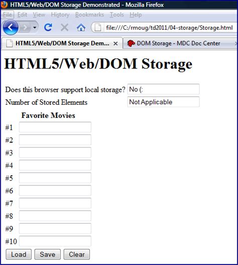 Inspired By Actual Events HTML Local Storage Web Storage