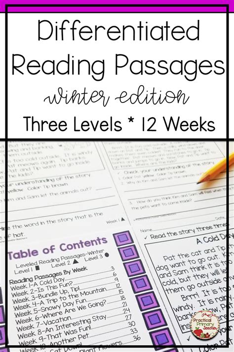 Differentiated Reading Passages With Comprehension Questions Winter