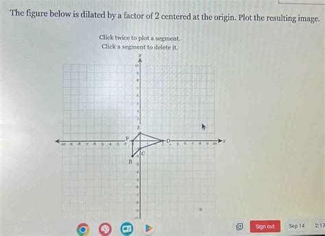 The Figure Below Is Dilated By A Factor Of 2 Centered At The Origin Plot The Resulting Im