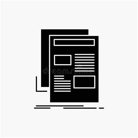 News Newsletter Newspaper Media Paper Glyph Icon Vector Isolated Illustration Stock Vector