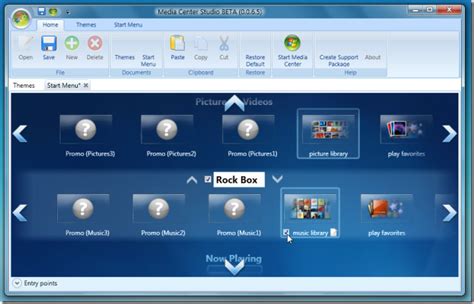 Customize Windows Media Center Start Menu Items And Themes