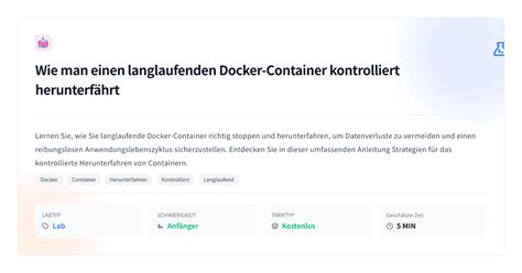 Wie Man Einen Langlaufenden Docker Container Kontrolliert Herunterfährt Labex