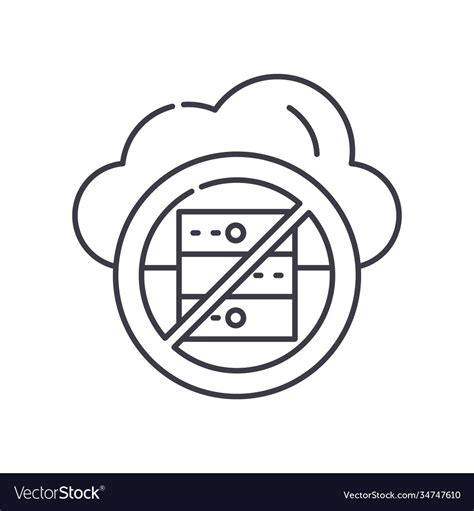 Serverless Technology Icon Linear Isolated Vector Image