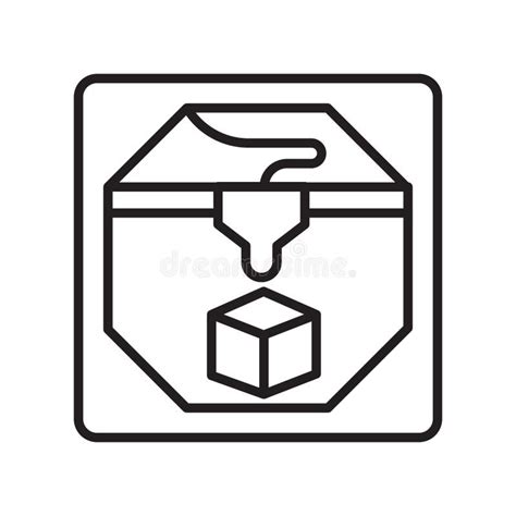 3d Printing Icon Vector Isolated On White Background 3d Printing Sign Line Or Linear Design
