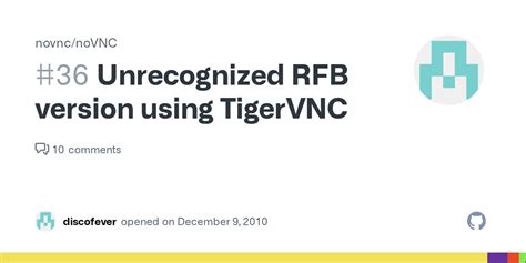 Unrecognized Rfb Version Using Tigervnc · Issue 36 · Novnc Novnc · Github