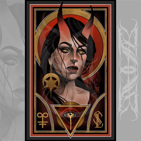Lilith Devil Woman Neotraditional Tattoo Style Art Print 11x17 Morningstar Tattoo