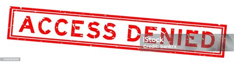 그런 지 빨간색 액세스가 흰색 배경에 단어 사각형 고무 씰 스탬프를 거부했습니다 고무도장에 대한 스톡 벡터 아트 및 기타 이미지