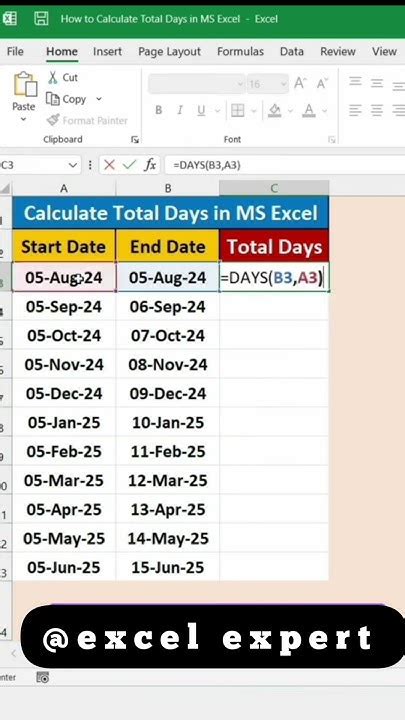 Days Formula In Excel Excel Exceltrick Exceltips Exceltutorial