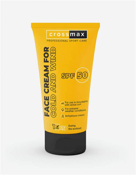 Зимний защитный крем Crossmax Spf 50 75 мл желтый цвет — купить за 750 руб со скидкой 62