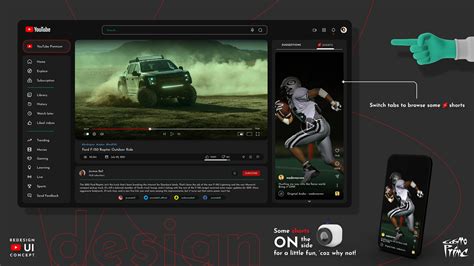 Youtube UI Redesign Concept Behance