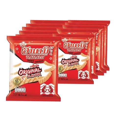 ฮานามิ ข้าวเกรียบกุ้ง รสดั้งเดิม 15g ไซส์ 12ห่อ Hanami Original Shopee Thailand