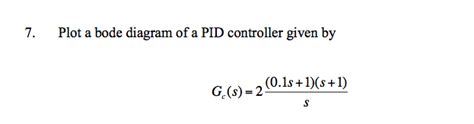 Solved Plot A Bode Diagram Of A Pid Controller Given By