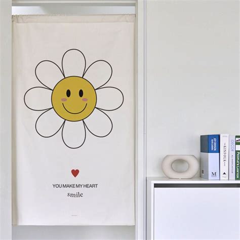 Smile B 도어커튼 스마일 일러스트 가리개커튼 감도 깊은 취향 셀렉트샵 29cm