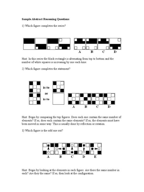 Sample Abstract Reasoning Questions Pdf