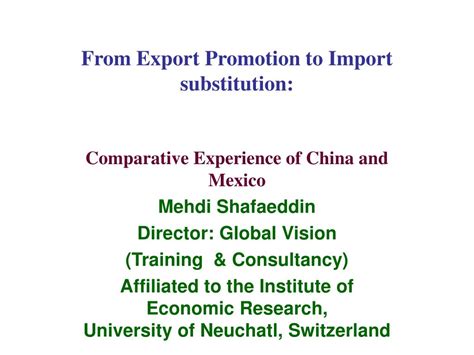 Ppt From Export Promotion To Import Substitution Powerpoint