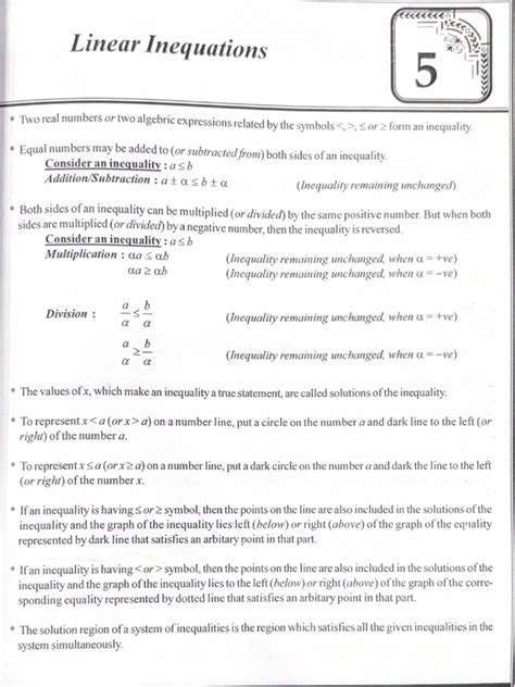 Linear Inequations Pdf