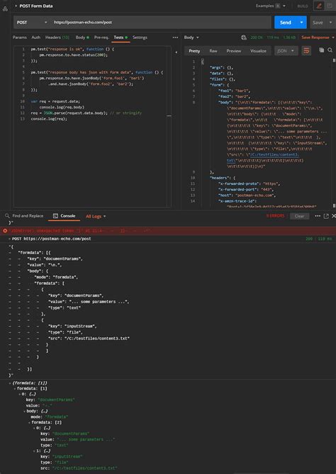 How Can I Read The Content Of A Form Data Request Body Variable In The Test Script Help Hub