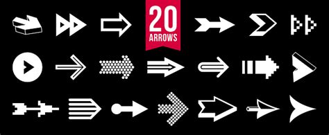 화살표는 다양한 모양 스타일 및 개념 아이콘 또는 로고 작성을위한 커서 웹 또는 인쇄를위한 그래픽 디자인 요소의 큰 세트를 벡터