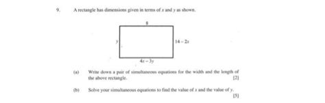Solved A Rectangle Has Dimensions Given In Terms Of X And Chegg Com