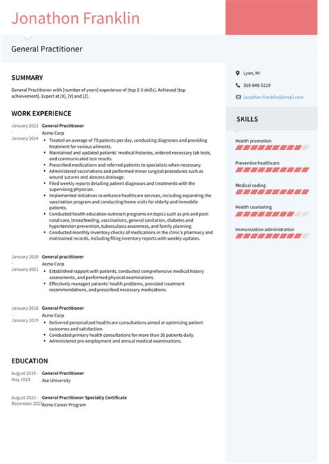 10 General Practitioner Resume Examples That Land Jobs