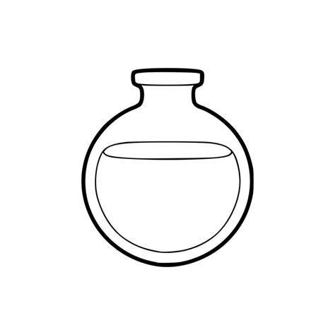 A Black And White Drawing Of A Flask 54018579 Vector Art At Vecteezy