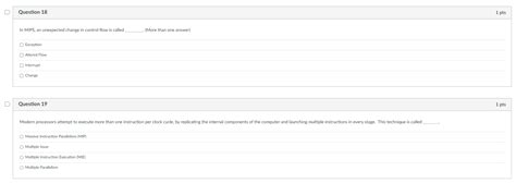 Solved U Question 18 1 Pts In MIPS An Unexpected Change In Chegg Com