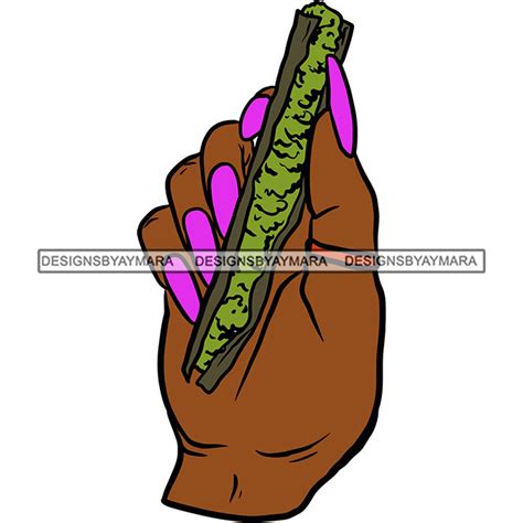 Female Hand Holding Blunt Cigarette Joint Weed Grass Cannabis Etsy