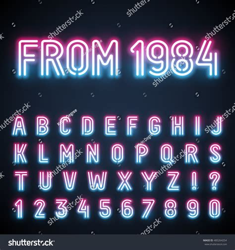 Glowing Neon Tube Font Retro Text Stock Vector Royalty Free 485264254 Shutterstock