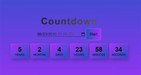 Countdown By Using Html Css Javascript With Source Code Sourcecodester