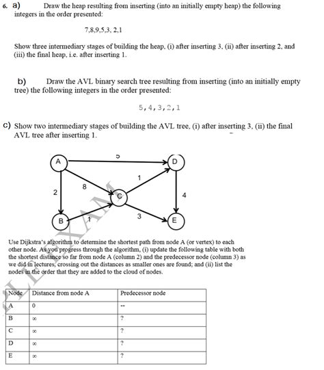 Solved 6 A Draw The Heap Resulting From Inserting Into An