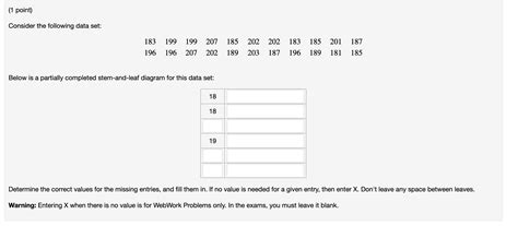 Solved Consider The Following Data Set Below Is A Partially