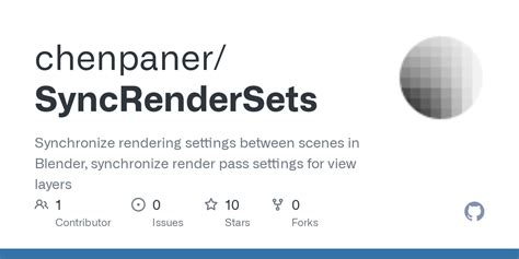Github Chenpanersyncrendersets Synchronize Rendering Settings Between Scenes In Blender