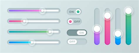 Set Of Scroll Bar Icons Colored Sliders Computer Scrollbars Web Design Elements For Website