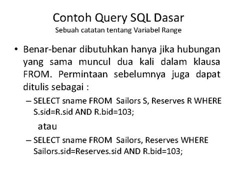 Sql Queries Chapter 5 Contoh Sebelum Menunjukkan Contoh