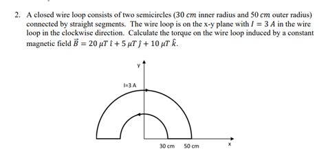 solved 2 a closed wire loop consists of two semicircles 30