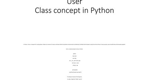 Python Class And Objects Blueprint Concept Ppt