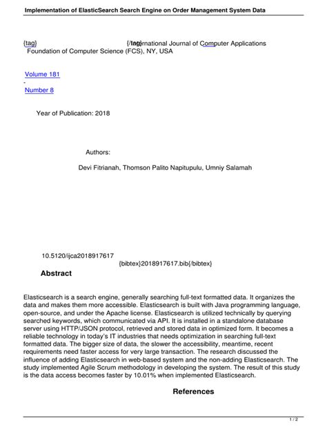 Implementation Of Elasticsearch Search E Pdf Information Technology