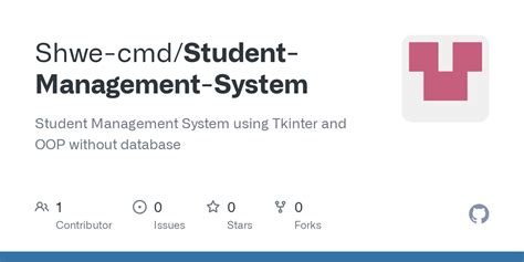 Github Shwe Cmd Student Management System Student Management System Using Tkinter And Oop