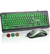 Amazon Com CHONCHOW Pink Gaming Keyboard And Mouse Combo With Led 104 Keys Wired Light Up