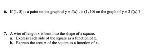 Solved 6 If 1 5 Is A Point On The Graph Of Y F X Is Chegg Com