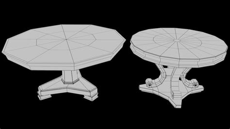 3d Model Modern Table Sets Vr Ar Low Poly Cgtrader