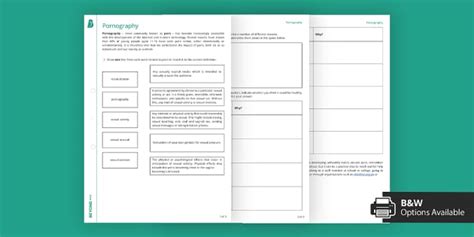 Pornography Worksheet L Enseignant A Fait Twinkl